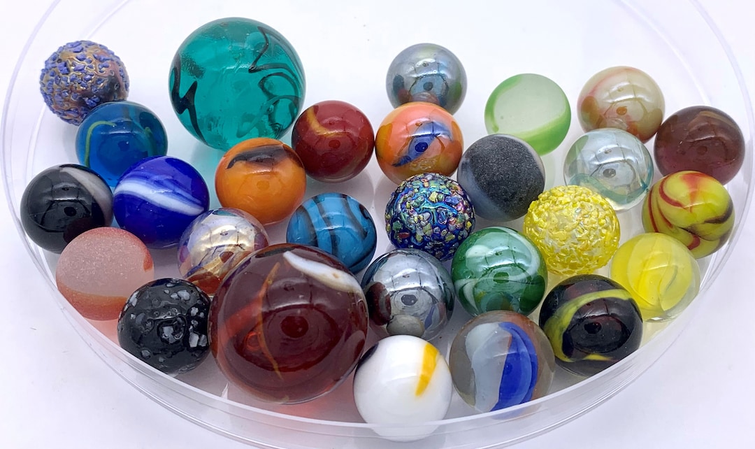 28 Mega Marble Players / Shooters W Pouch Exact Ones as Pictured Vacor ...