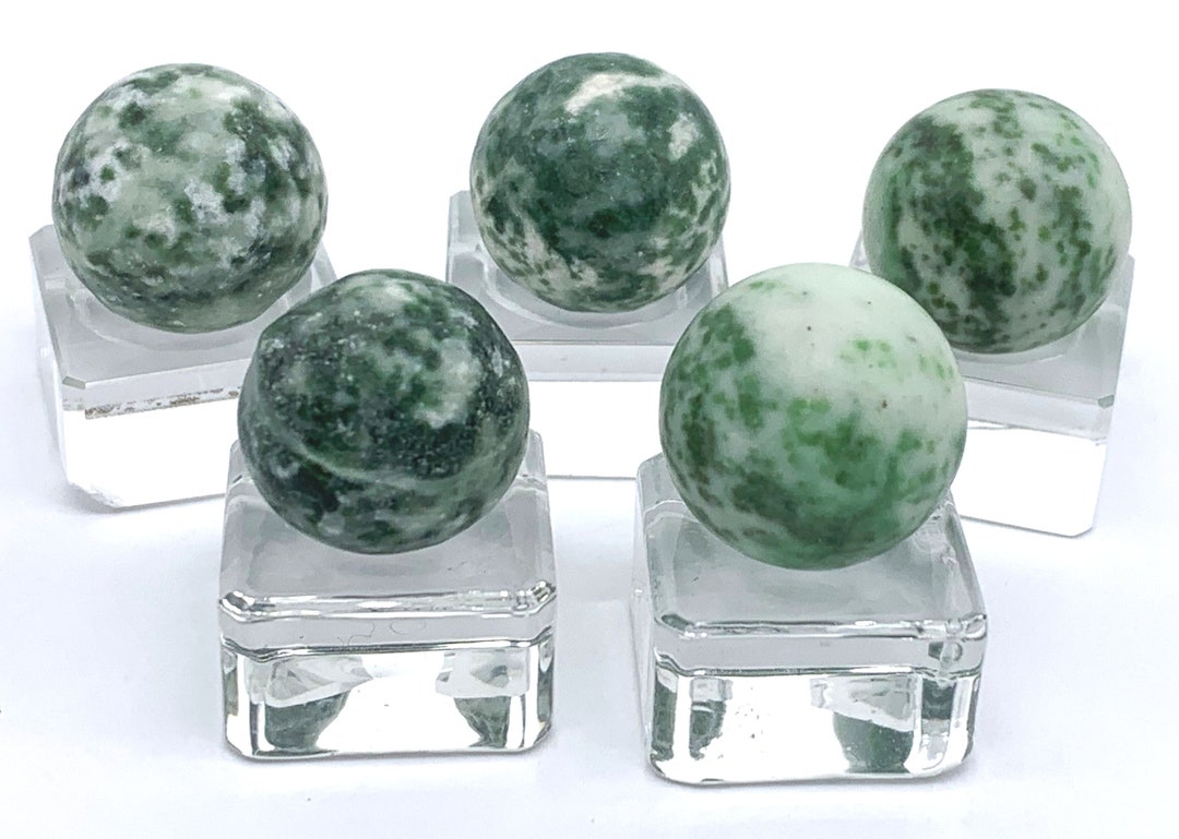 20mm Green Spot Stone Shooter Mineral Marbles Single or Pack of 5 (3/4 ...