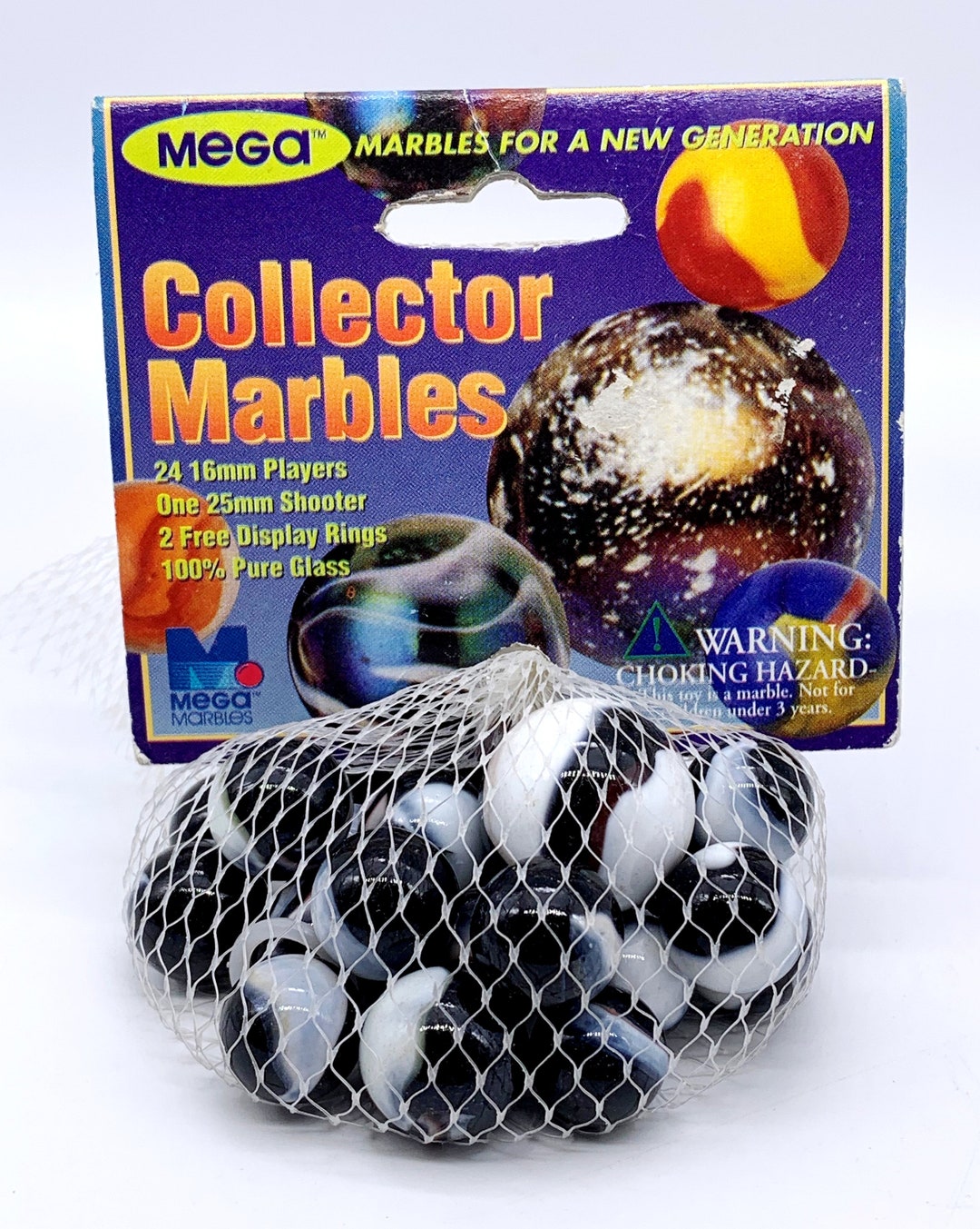 Orca Collector Series Net Bag Blue Label 25 Vintage Glass Mega Marbles ...