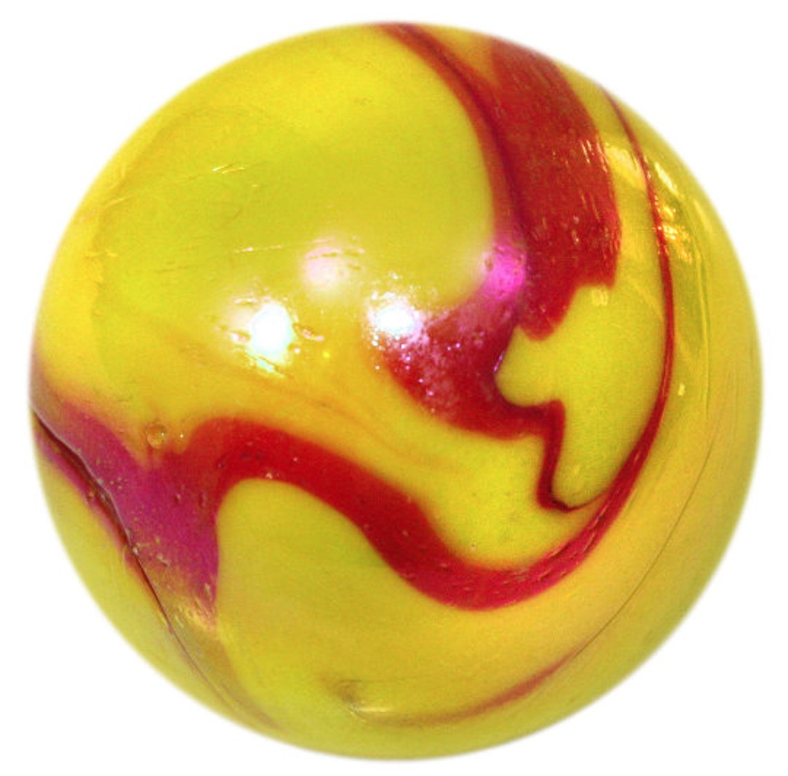 42mm Mammoth Sun Glass Mega Marble 1.65" by Vacor Opaque Yellow W Red ...