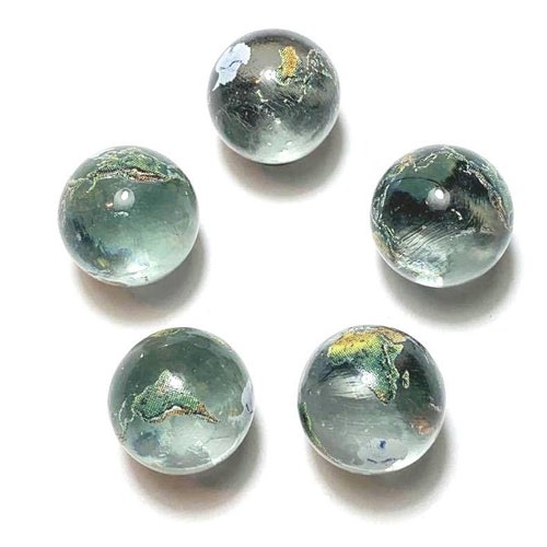 Mini Natural Earth Mars & Moon Set of 3 Art Glass Marbles W - Etsy