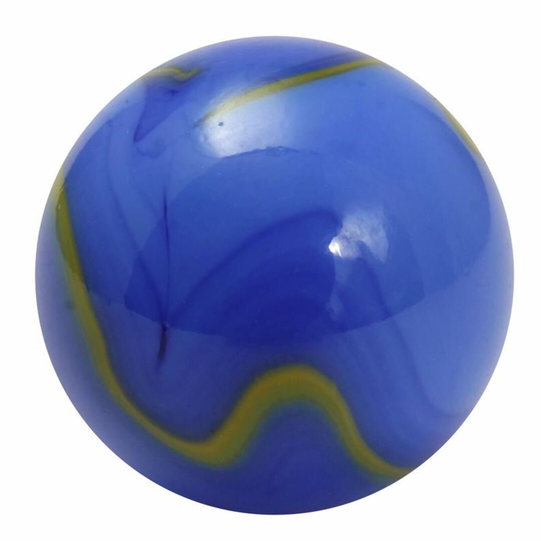 35mm Van Gogh - 1.4 Inch Giant Glass Marble W Stand - Opaque Blue Base ...