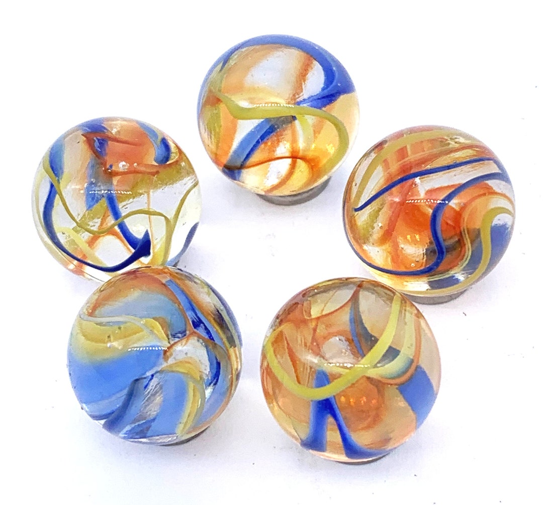 16mm "fiesta" Glass Marble Players 5/8th" Pack of 5 House of Marbles ...
