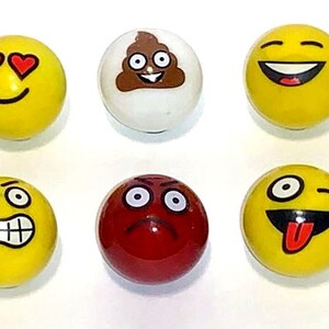 Glass Shooter Moody Marbles 25mm Set of 10 - Emoji Faces - Etsy