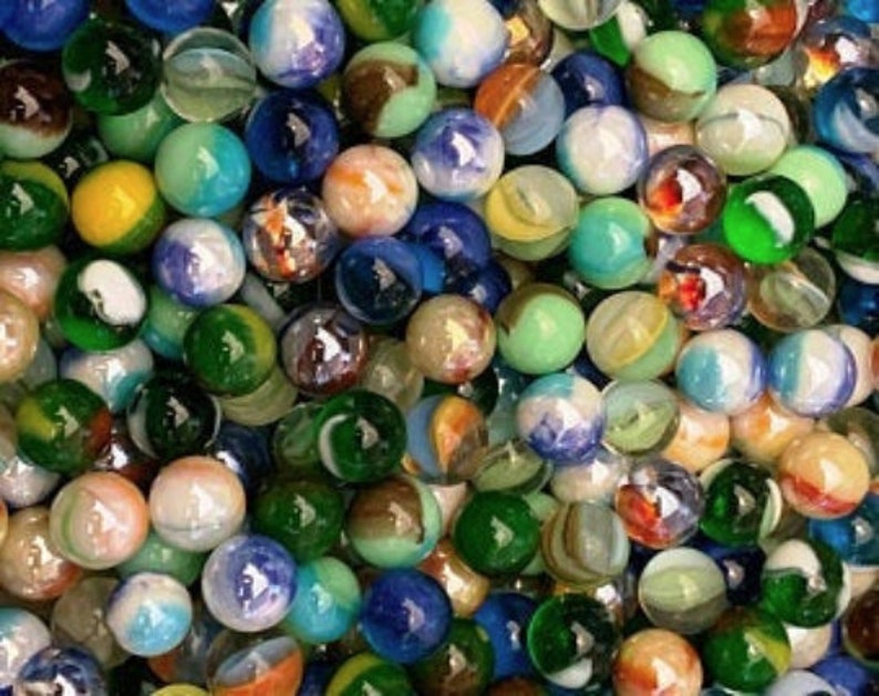 25 Different 16mm Premium Toy Player Marbles 5/8 Inch Glass Value Pack ...