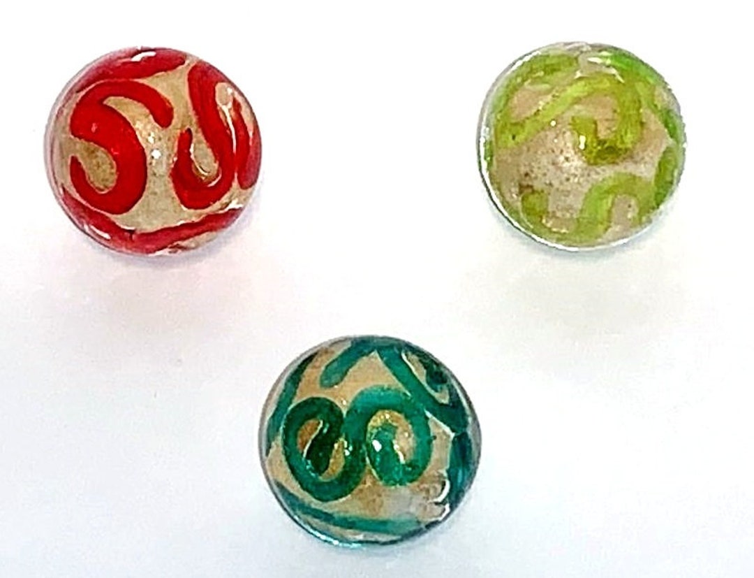 New for 2020!! Edwardian 22mm Handmade Art Glass Marbles W Stands (7 ...