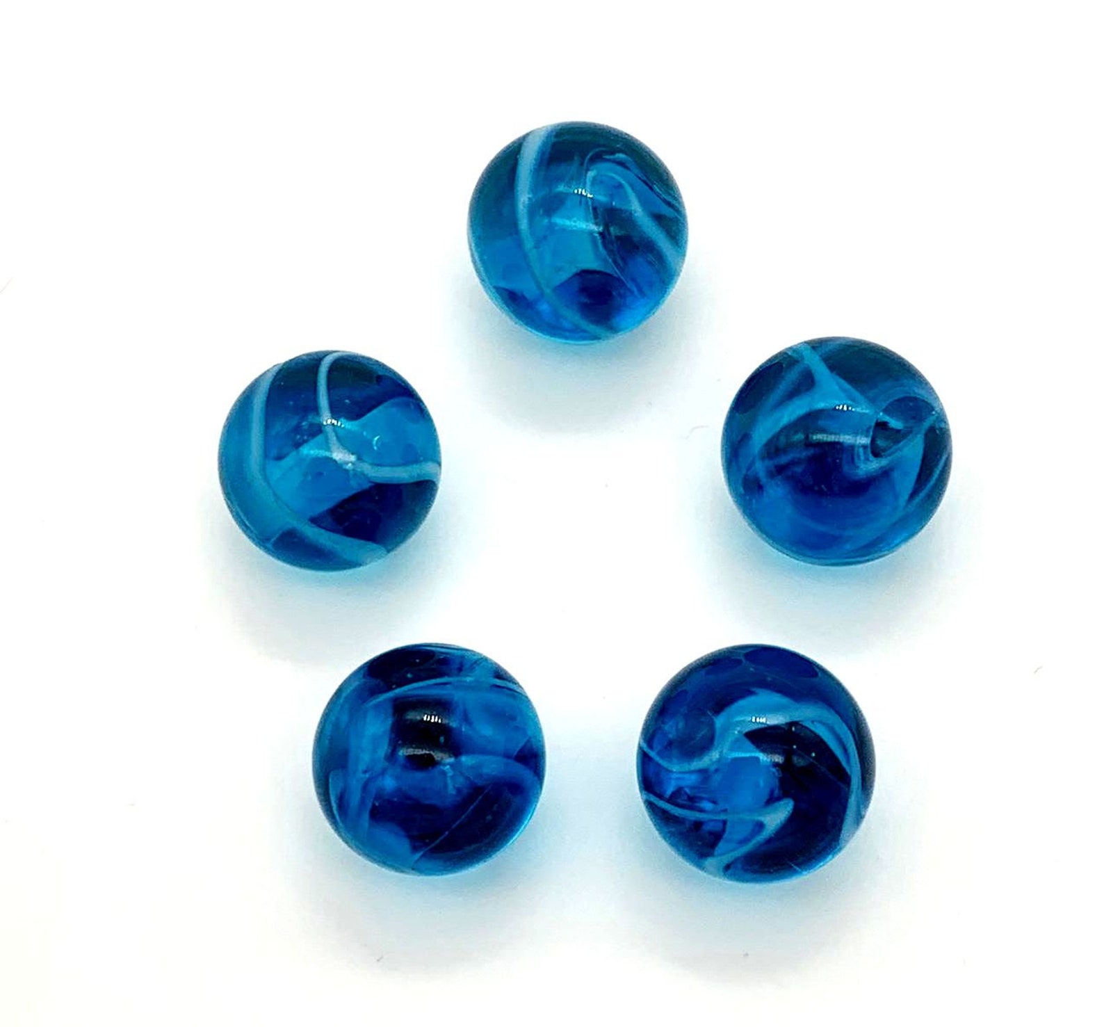 16mm "tidal Wave Ii" Player Glass Marbles (5/8th") Bulk Pack of 50 or ...