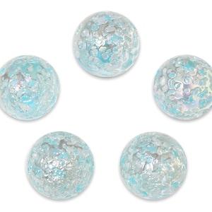22mm "snowflake" Marble Shooters (7/8 Inch) Pack of 25 Iridescent Clear ...