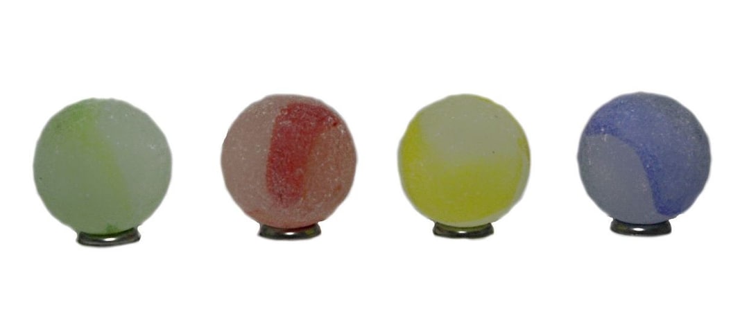 Giant 35mm Frosted Rainbow Glass Marbles 1.4" Set of 4 Colors: Red ...