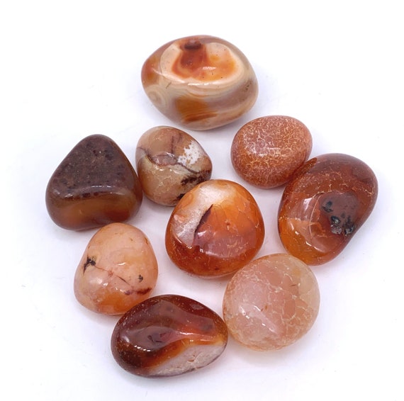 Carnelian Agate Mineral Rock Specimens 3oz Pack Approximately 9 Pieces Healing Stabilizing Stone Tumbled Size 1 2 1 1 4 Inch Each Etsy UK