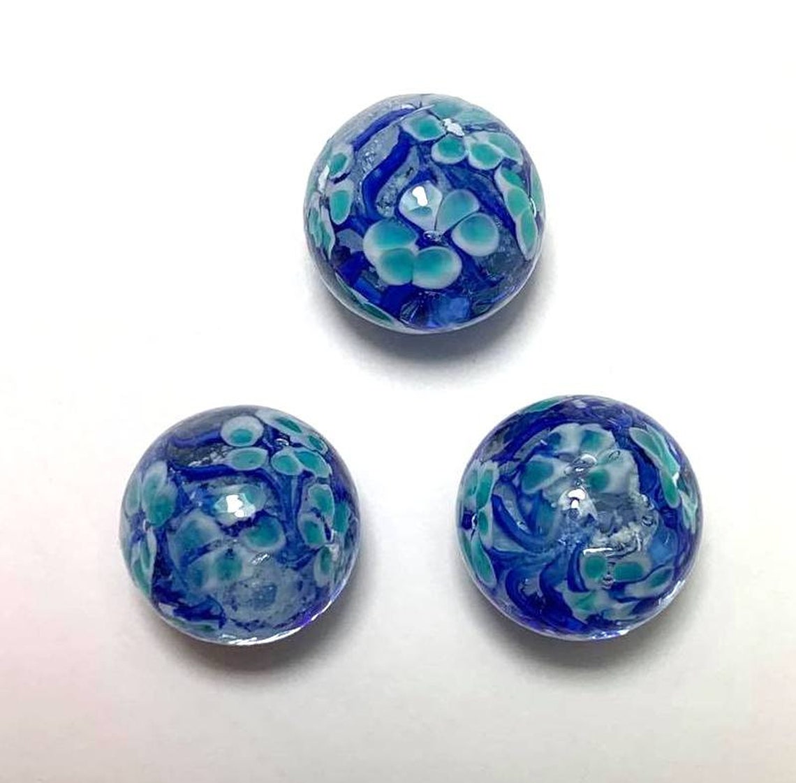 Aster Pack of 3 With Stands 16mm Handmade Art Glass Glow in - Etsy