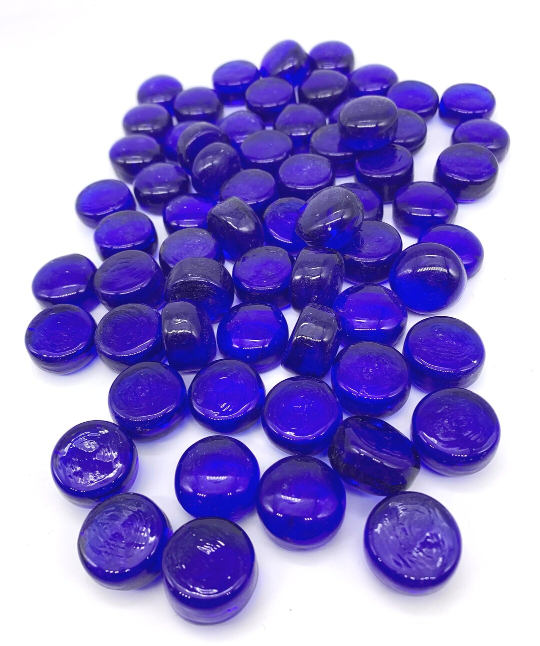 Dark Blue Round Flat Glass Gems 3/4" Choice of 10oz, 1lb, or 2.2lb Art ...