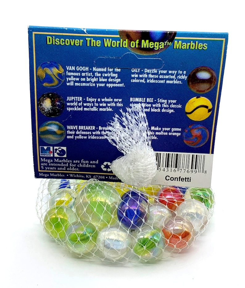 Confetti Collector Series Net Bag Mega Marbles Vacor Blue - Etsy