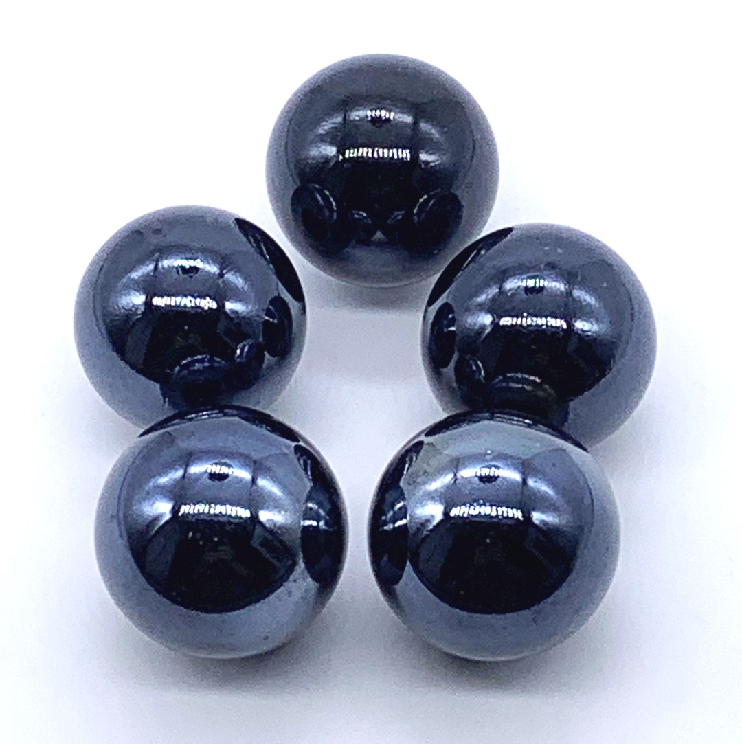 25mm "steely Torpedo" Glass Mega Marbles Shooter Pack of 5 (1 Inch) Dark Silvery Grey Reflective ...