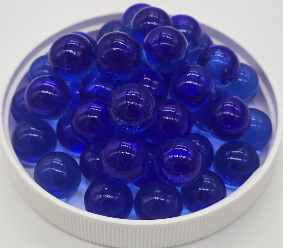 Vintage 14mm "cobalt Blue" Pack of 25 Player Glass Marbles (~9/16 Inch ...
