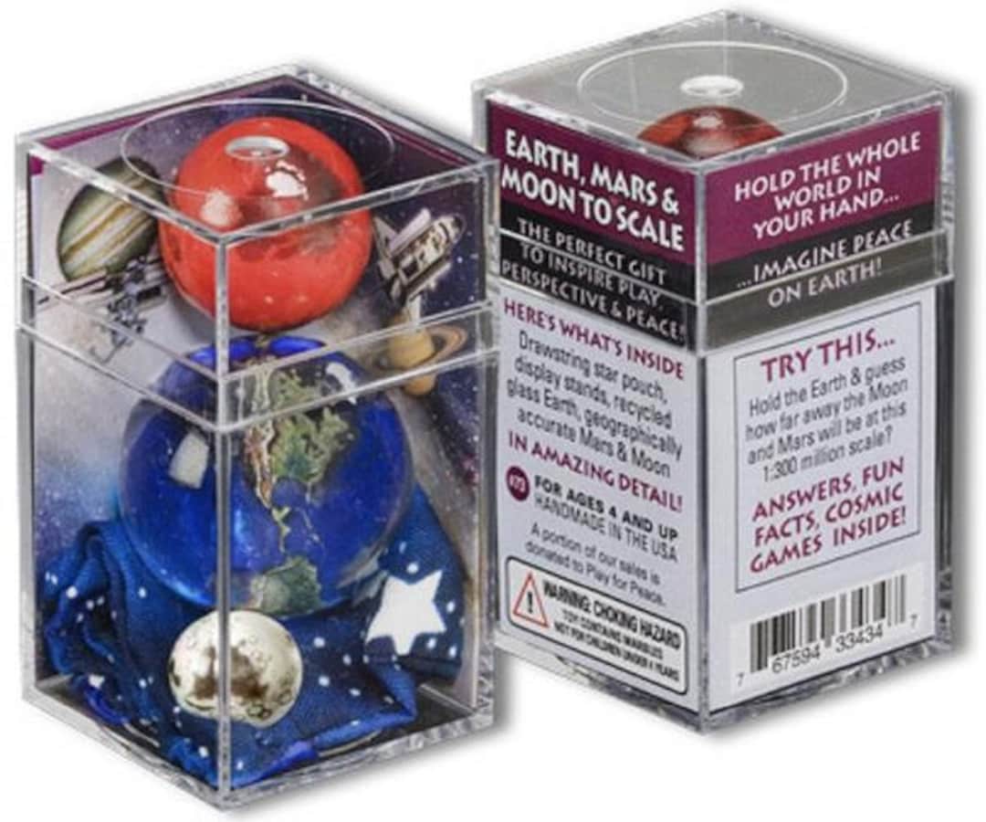 Earth, Mars & Moon to Scale Marbles - Boxed Set - Geographically ...