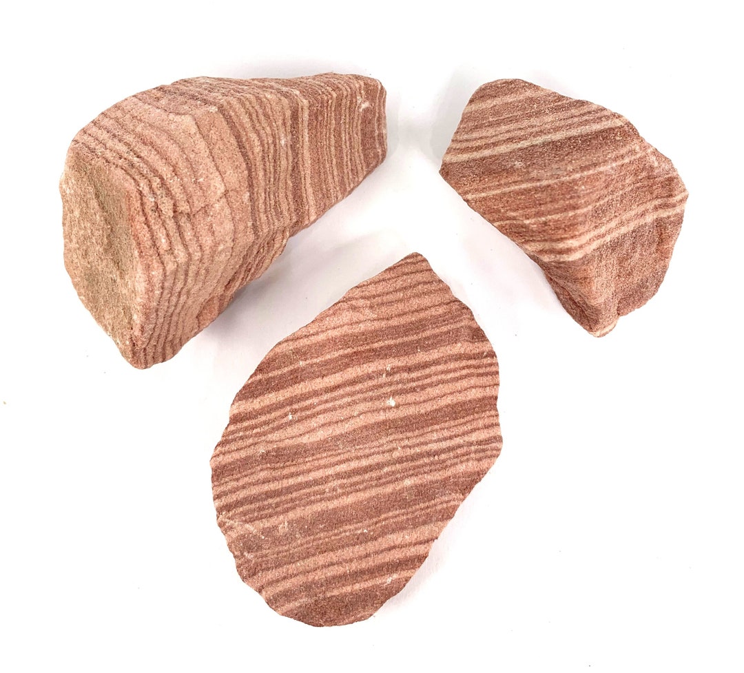 Sandstone Sedimentary Rock, W/banding - 3 Unpolished Mineral Specimens ...