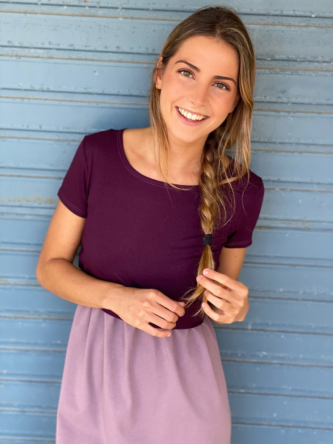 MANIA TOP Coco for Mix & Match Nursing Dresses in Bordeaux - Etsy Sweden