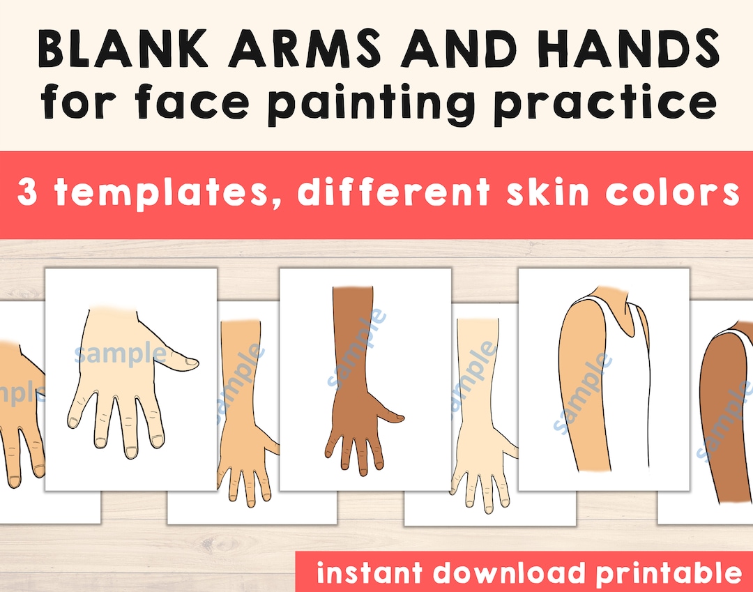Face Paint Blank Arm Templates - Pack of 9 Arm Template Printable ...