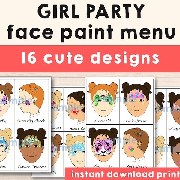 Face Painting Menu - Etsy