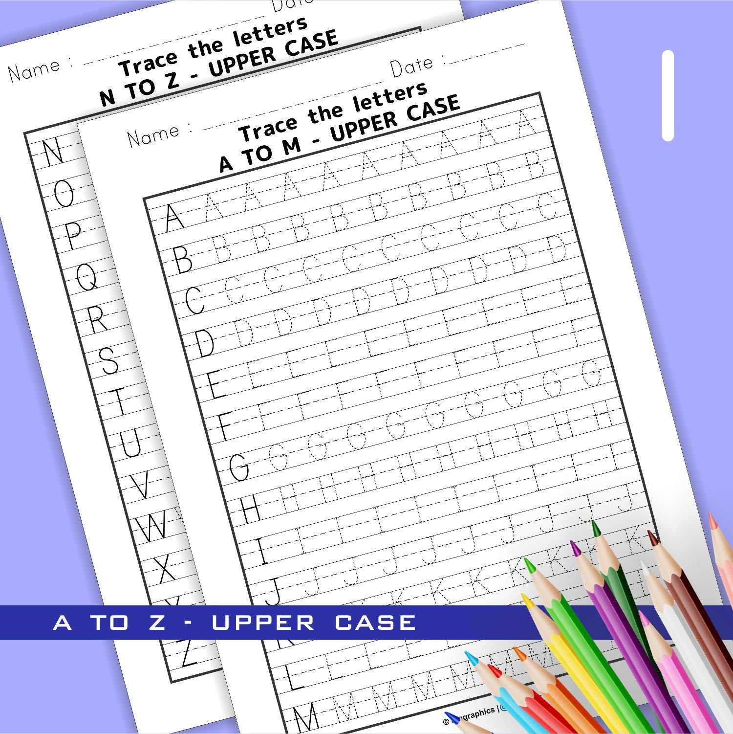 Printable 8 Trace the Alphabet Worksheets. 26 Upper & Lowercase ...