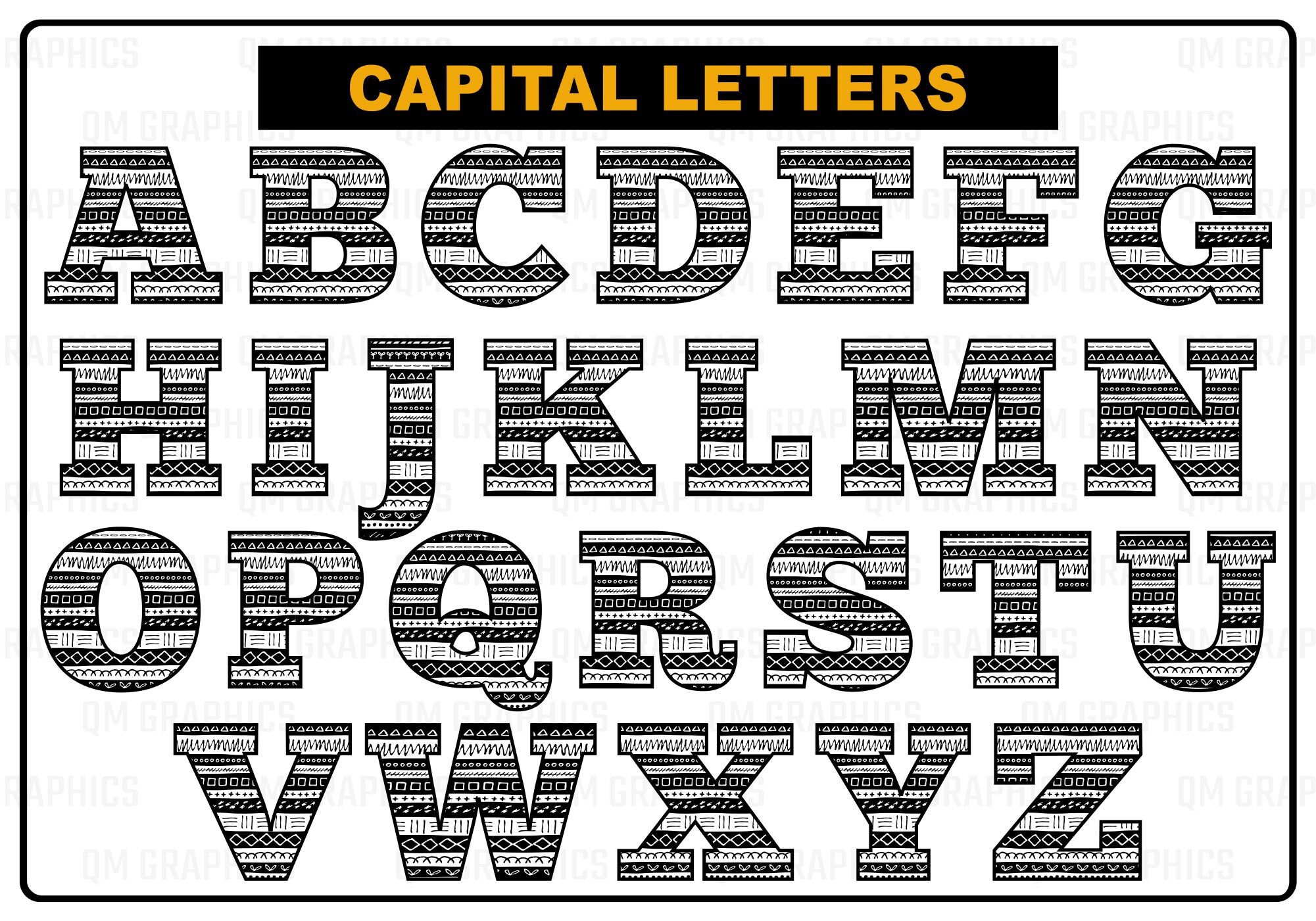 Tribal Pattern Alphabet Letters, Seamless Tribal, SVG Alphabet ...