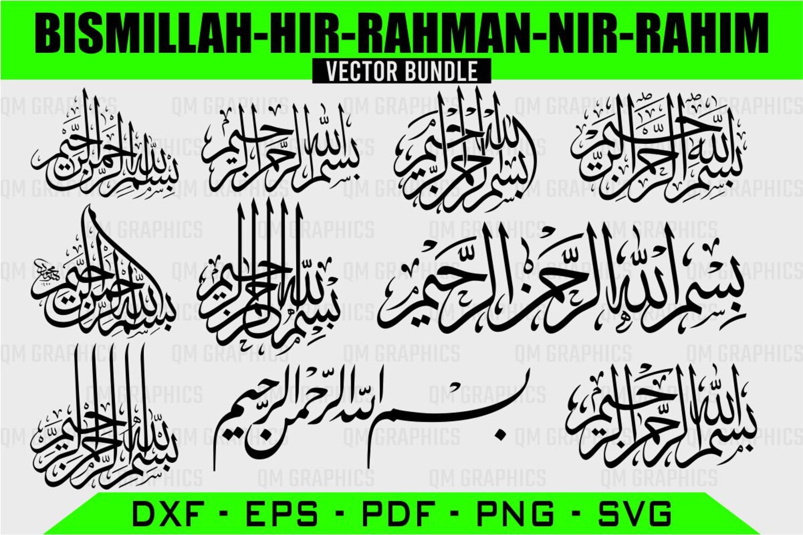 Bismillah Arabic Calligraphy Writing Svg, Bismillah SVG, Vector Cut ...