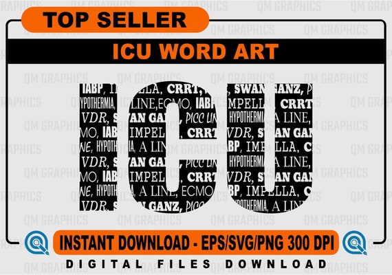ICU Word Art ICU Cut File ICU Svg Eps Svg Png Cut - Etsy