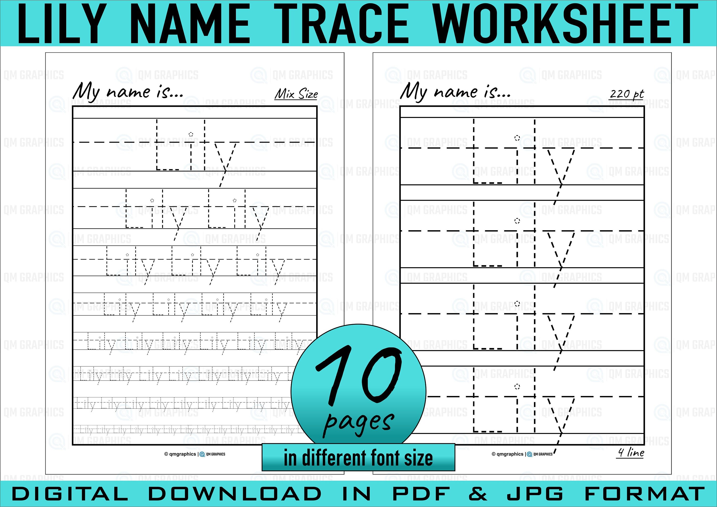 Lily Personalize Name Tracing Worksheet, Personalized Name Tracing ...