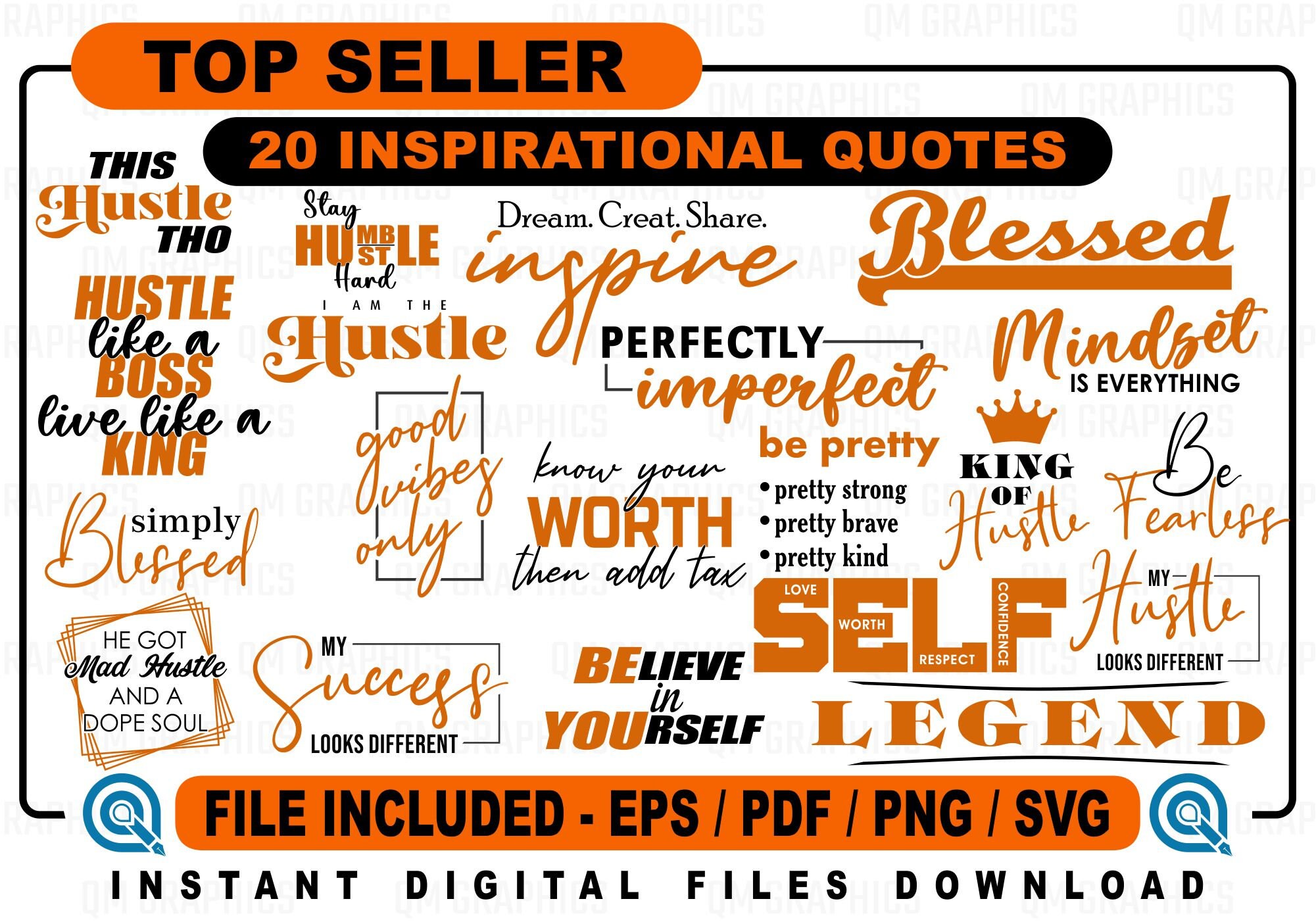 20 Inspirational Quotes SVG Bundle, Motivational Svg, Quote Svg ...