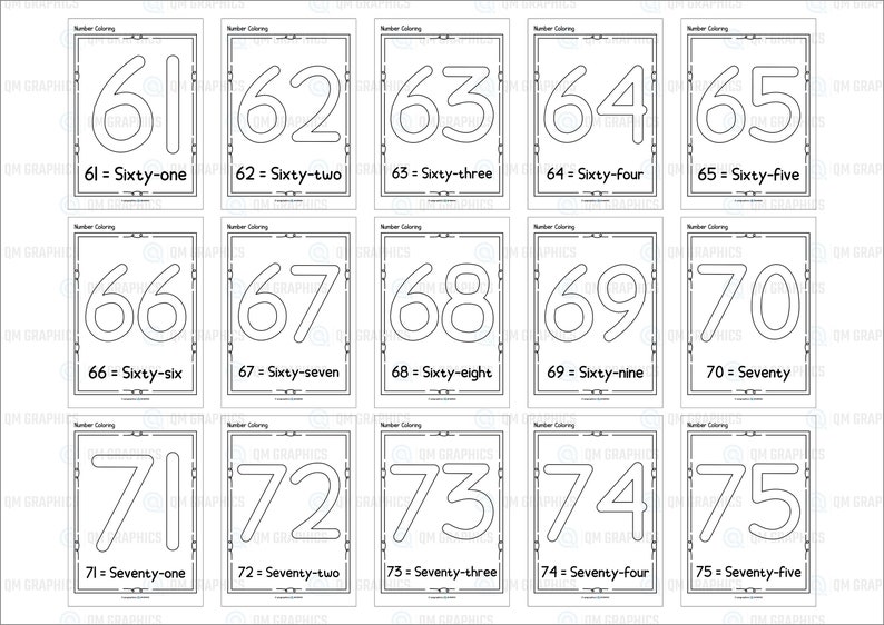 100 Printable Numbers Coloring Pages Coloring Page Preschool - Etsy