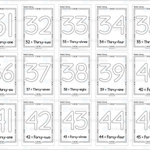 100 Printable Numbers Coloring Pages Coloring Page Preschool - Etsy