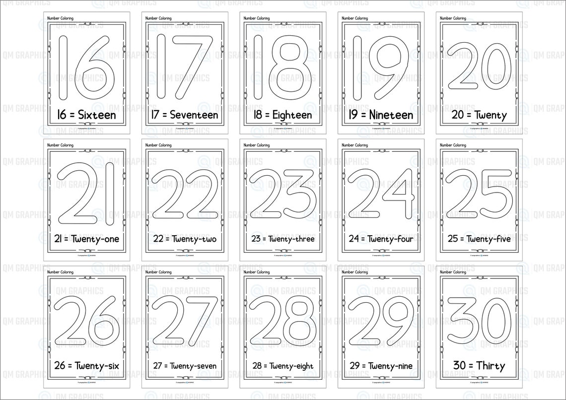 100 Printable Numbers Coloring Pages Coloring Page Preschool - Etsy UK