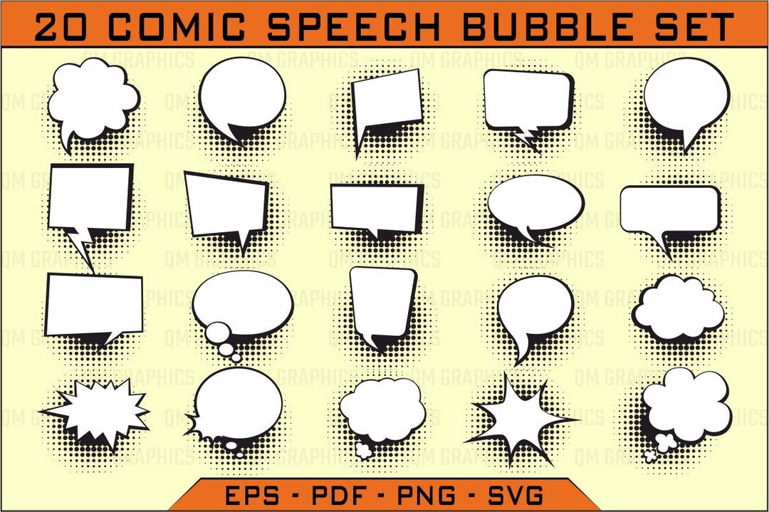 Comic Speech Bubbles Svg, Cut Files, Speech Bubble, Retro Speech, Boom ...