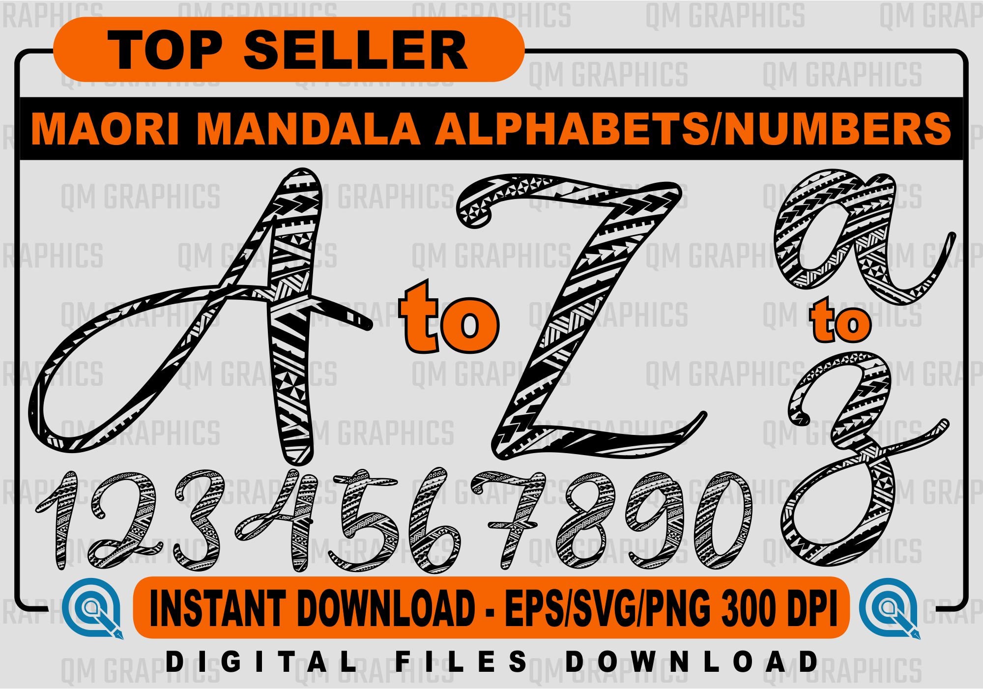Cursive Maori Mandala, Polynesian Decor, Samoa Pattern, SVG Alphabet ...
