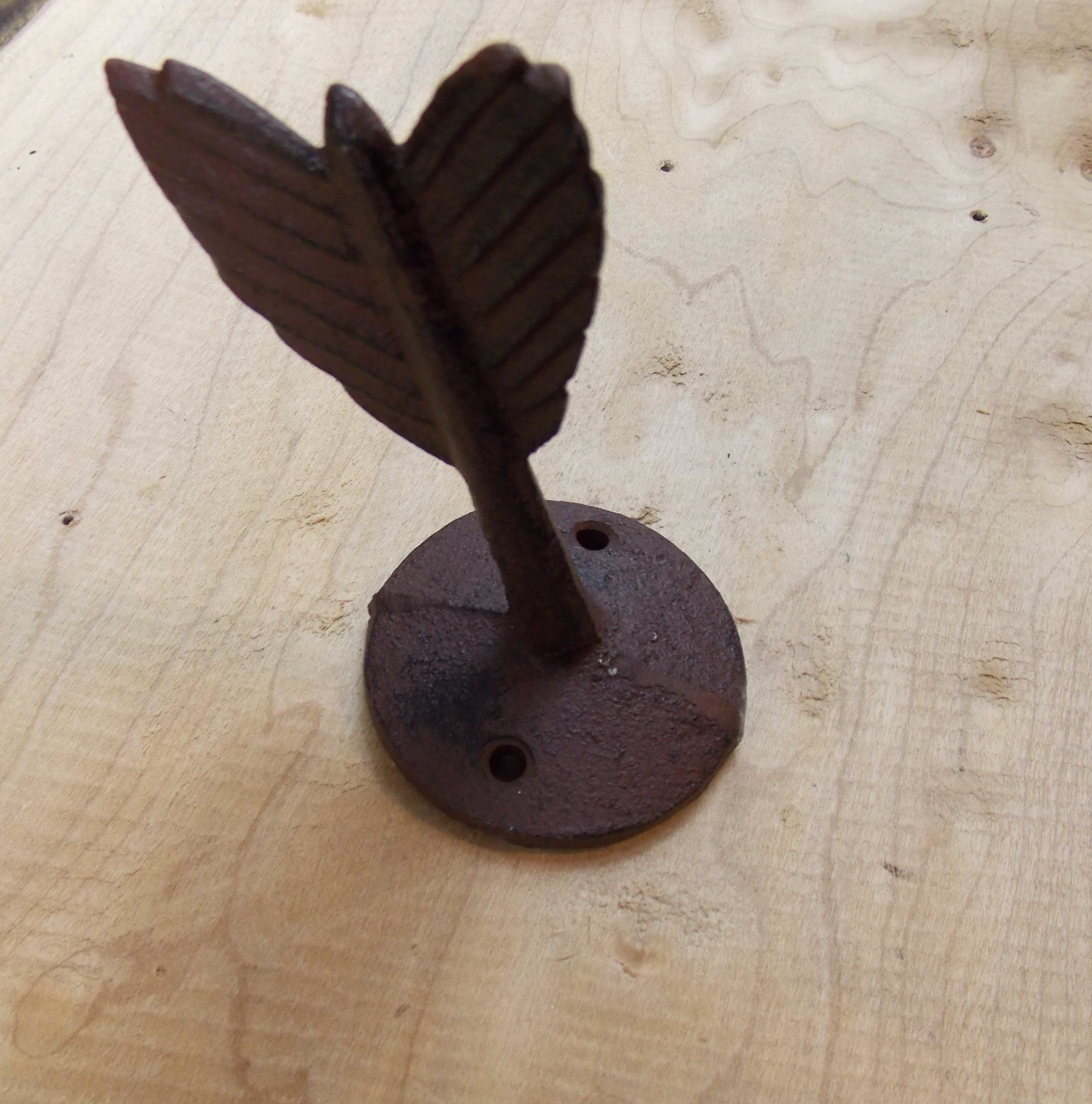 Vintage Style 3 3/4 Cast Iron Arrow Feather Design Hook - Etsy