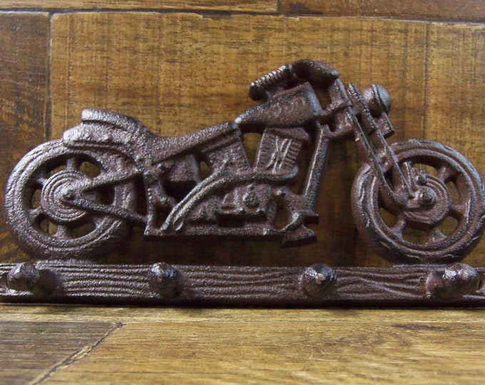 Black Cast Iron Motorcycle Key Rack Hooks - Etsy