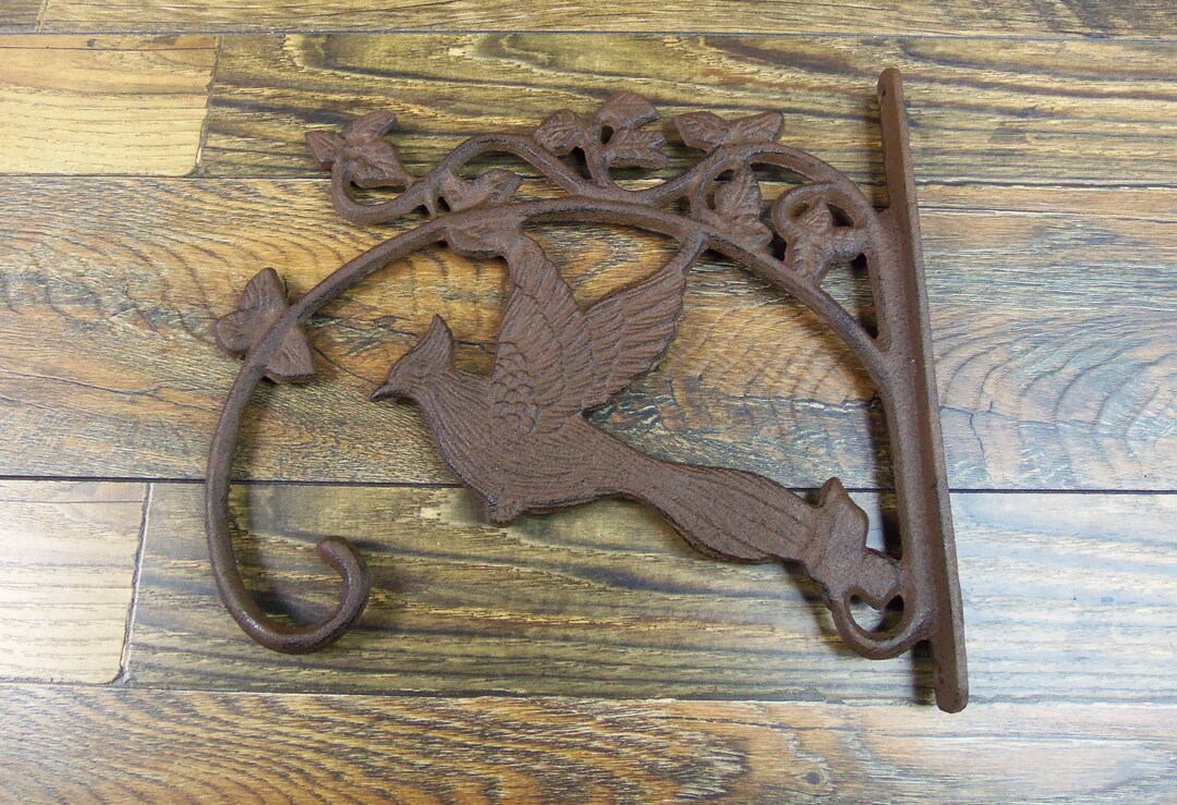 Cast Iron 10.25 X 9.5 Cardinal Design Plant Hook Holder Hanger Rustic ...