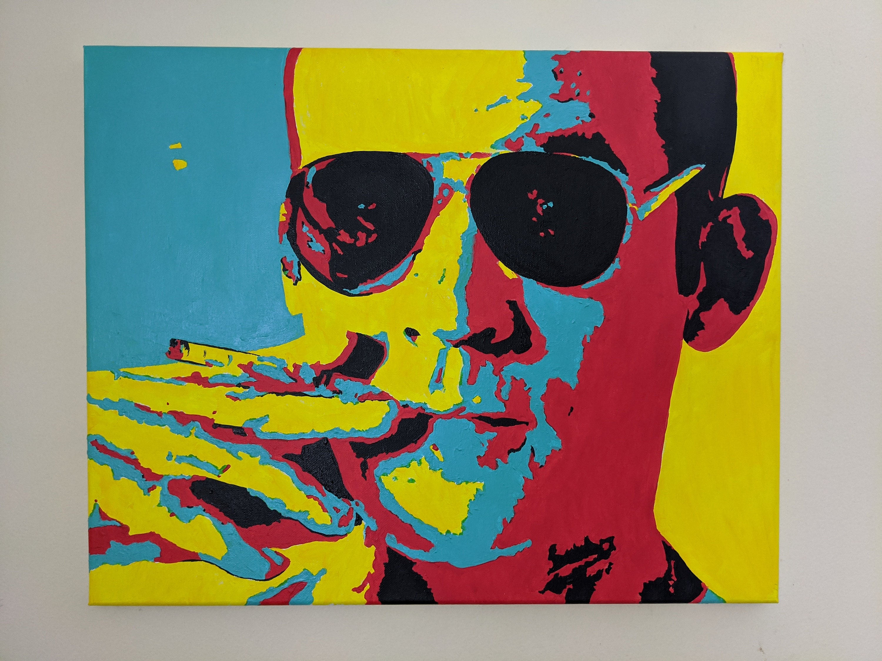 Buy Hunter S Thompson Painting Acrylic on Canvas Gonzo Portrait Online ...
