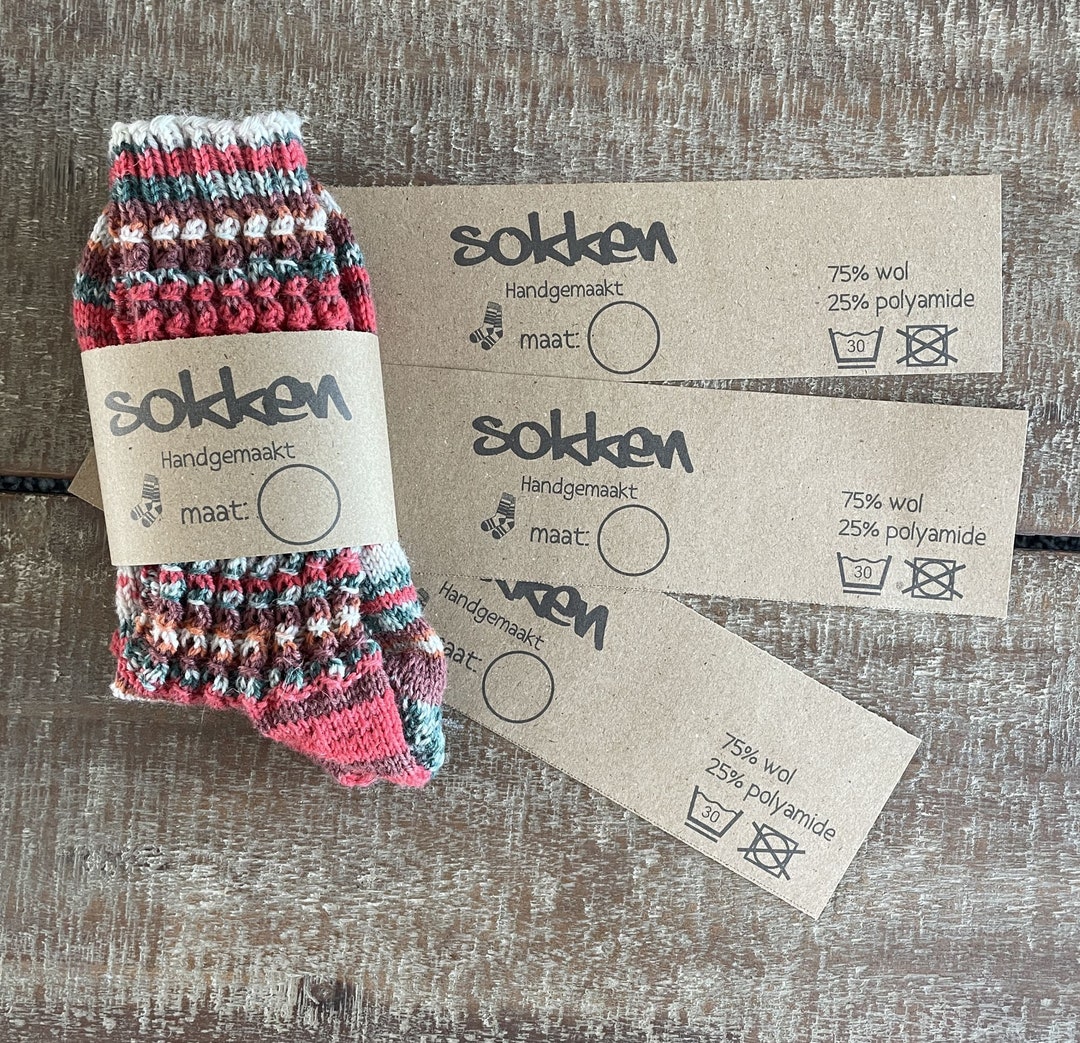 Sock Label - PDF Printable File for Socks - Wrap for Handmade Socks ...