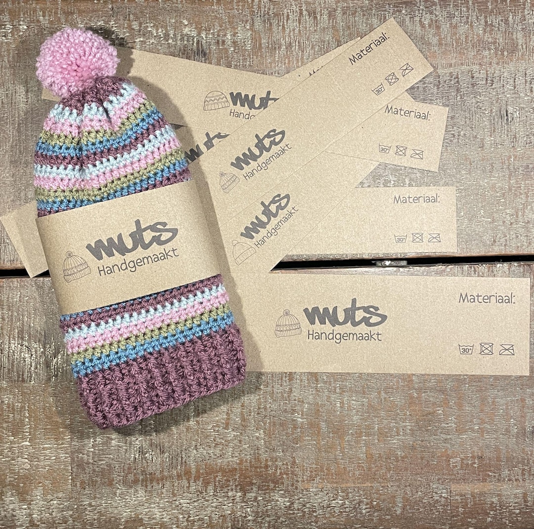 Hat Label - PDF Printable File for Wrap Hats - Label With Washing ...