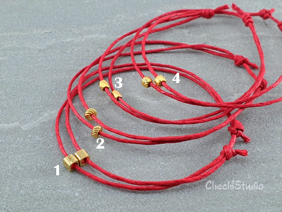 Red Cord Bracelet, Red Good Luck Bracelet, Red String Bracelet, Red ...
