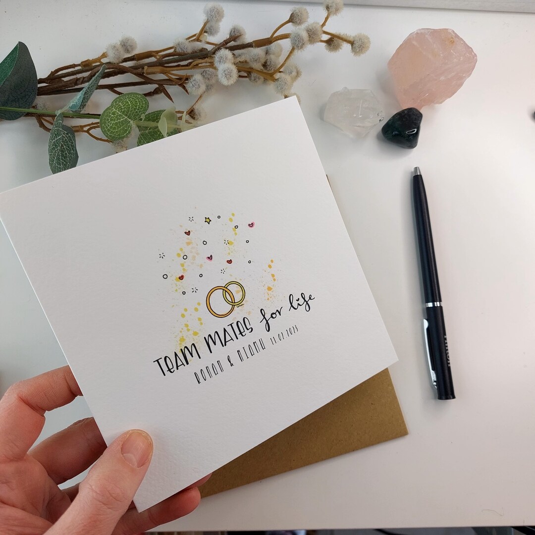Personalised Wedding Card / Team Mates for Life / Mr and Mrs/ Irish ...