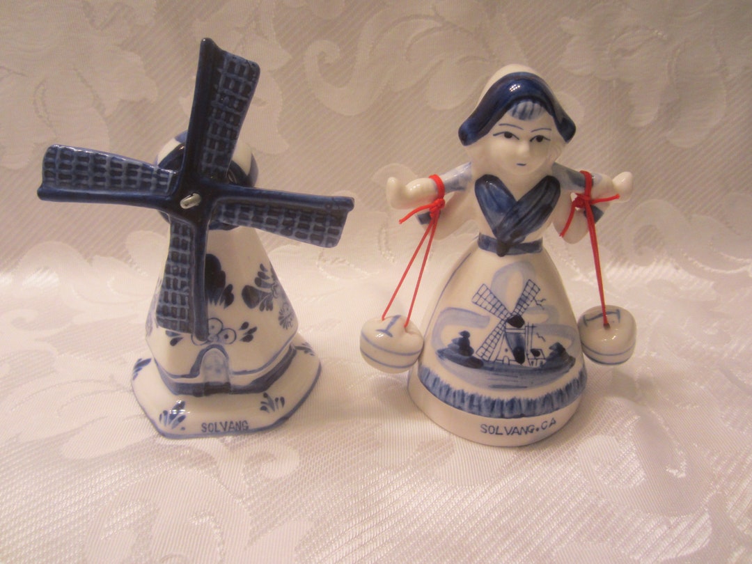 Blue Delft Windmill With Spinning Blades and Dutch Girl - Etsy