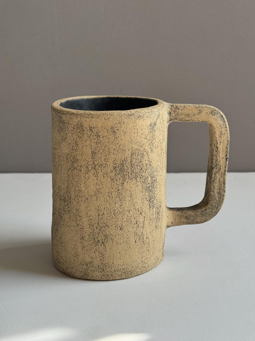 Handmade Ceramic Beer Mug – Rustic Stoneware Pottery – Unique Textured ...
