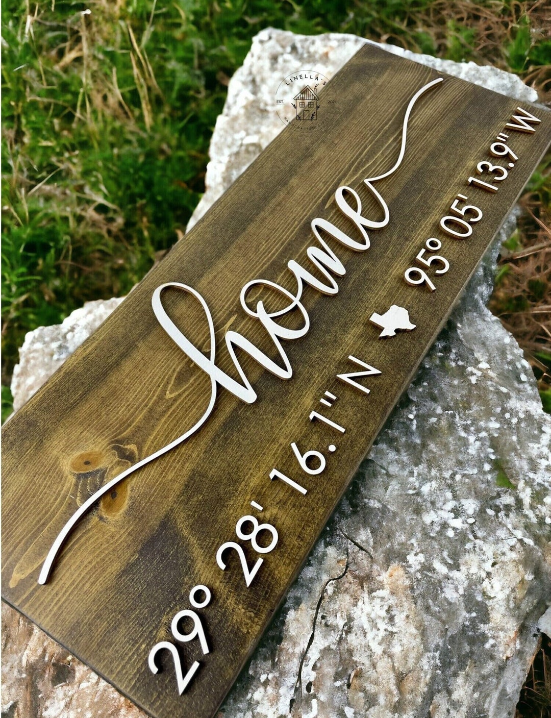 Home Coordinates Sign, GPS Coordinates Sign, Home Wood Sign, Latitude ...