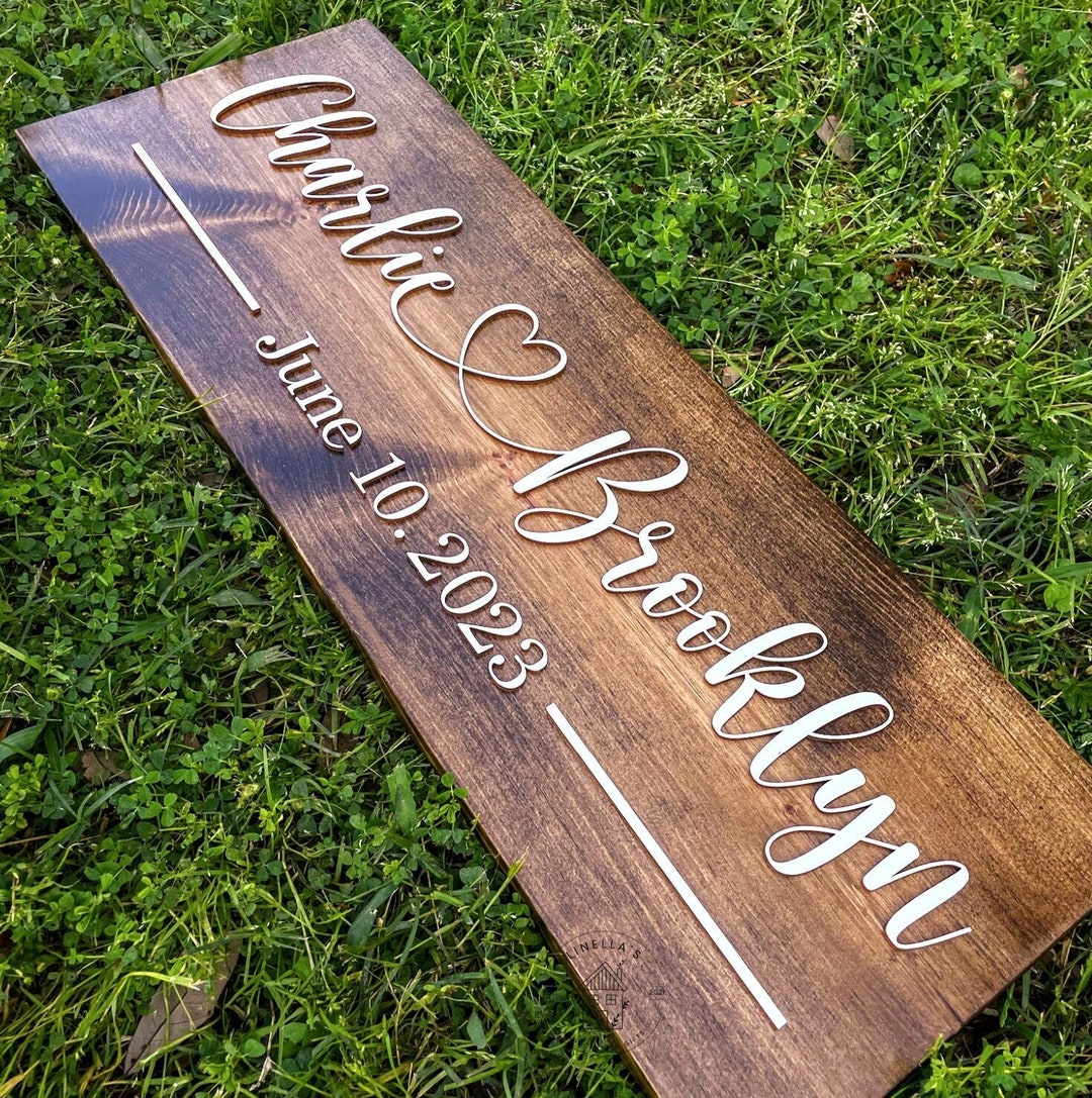 Couples Name Sign, Closing Gift, Wedding Gift, Anniversary Gift, Gift ...