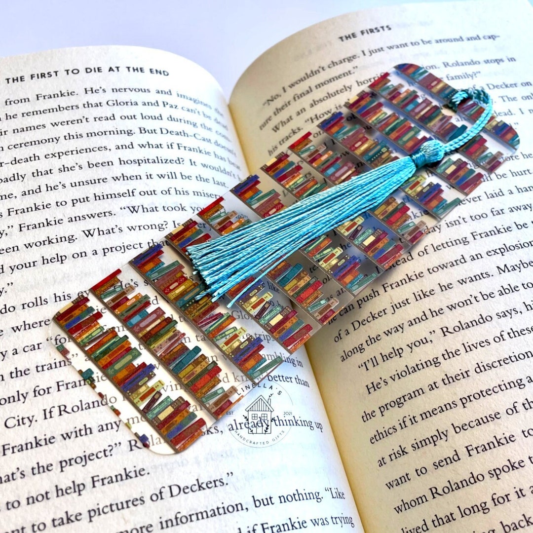 Library Themed Bookmark, Bookshelf Bookmark, Book Lover Gift, Acrylic ...