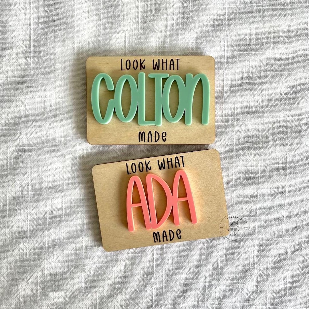 Personalized Magnet, Kids Art Display, Refrigerator Magnet, Look What I ...