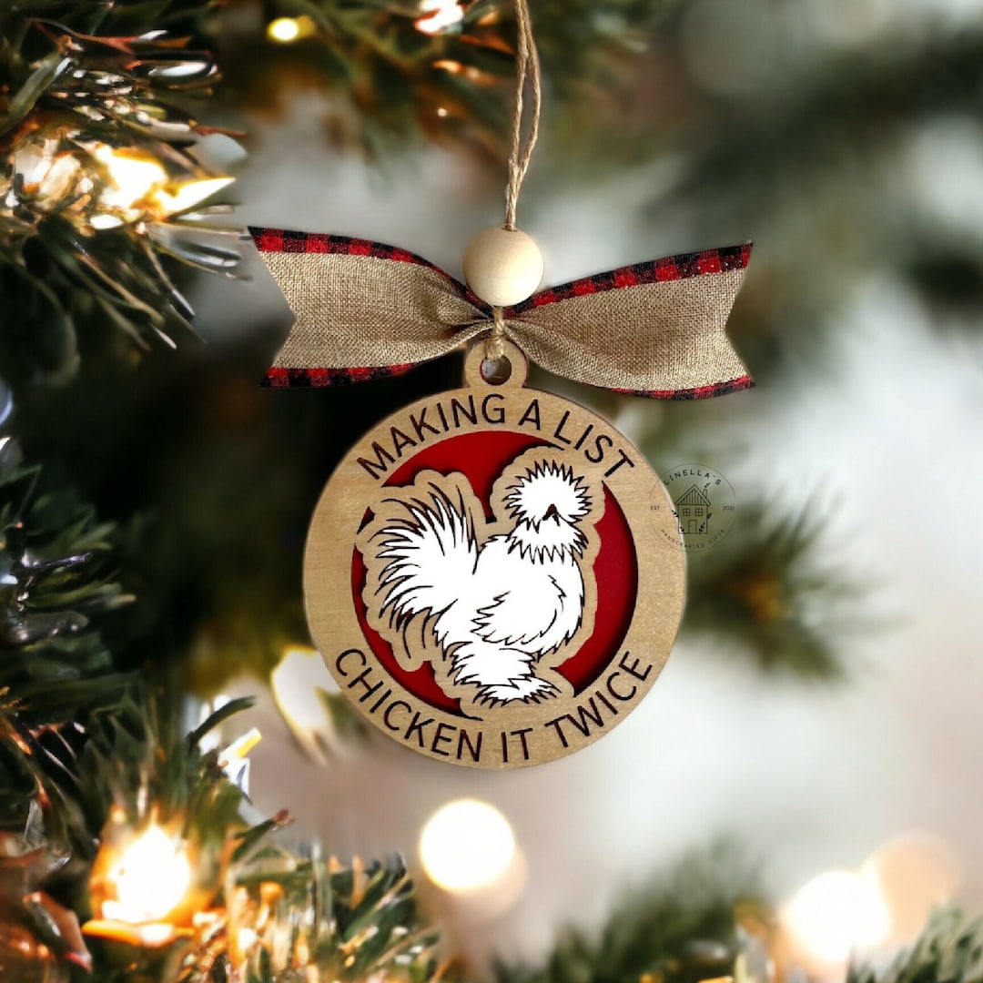 Chicken Christmas Ornament, Farm-themed Christmas, Rustic Chicken ...